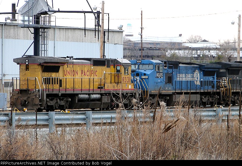 UP 9331 and NS 8325